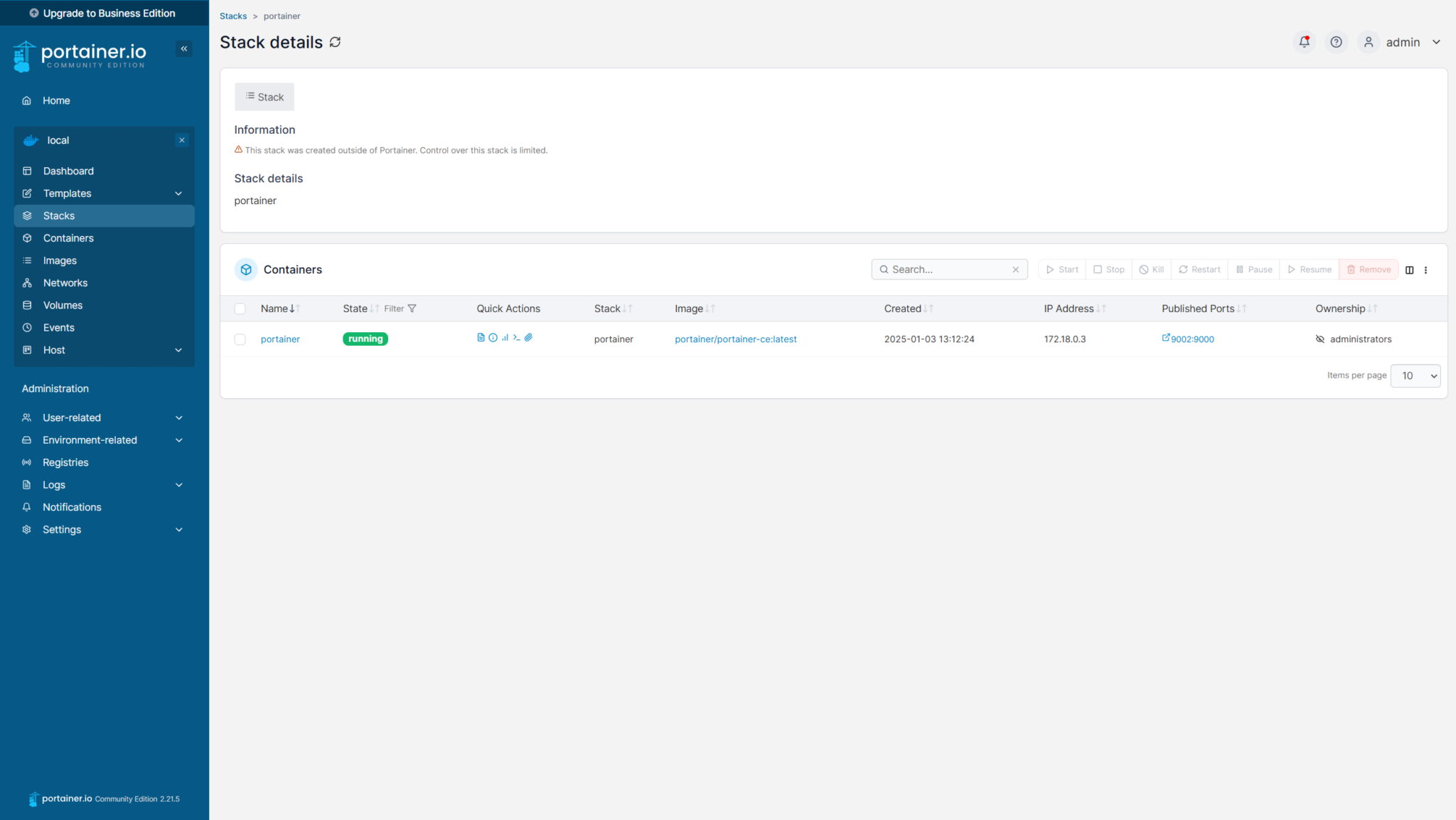 Installation Portainer - DEKAYONE